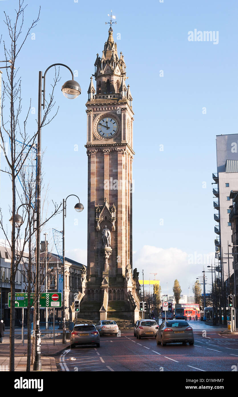 The Beautiful Albert Memorial Clock Tower Queens Square Belfast County ...