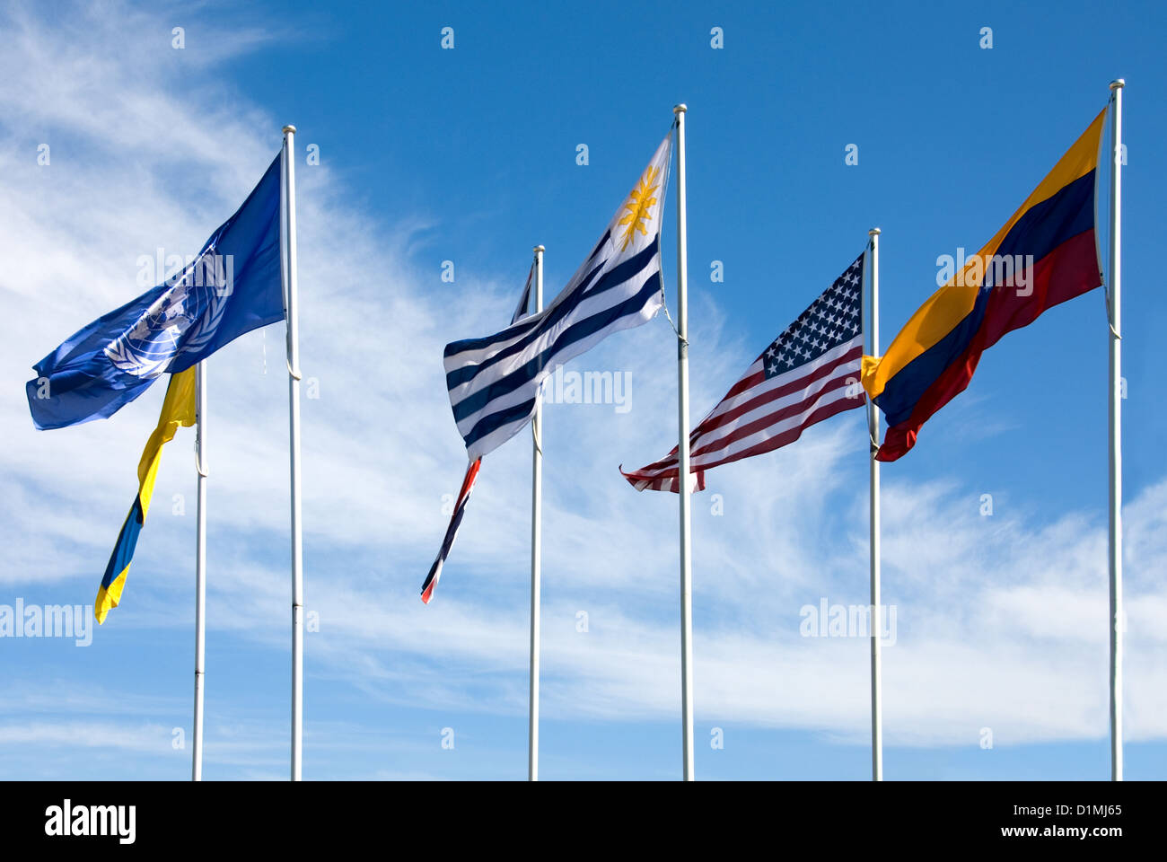 Flags nations national poles hi-res stock photography and images - Alamy