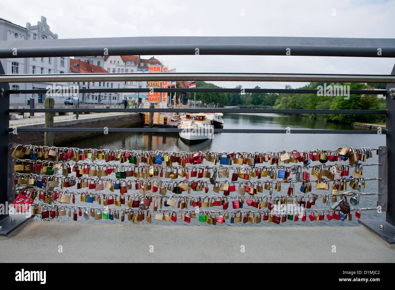 The love bridge in Lübeck Stock Photo - Alamy
