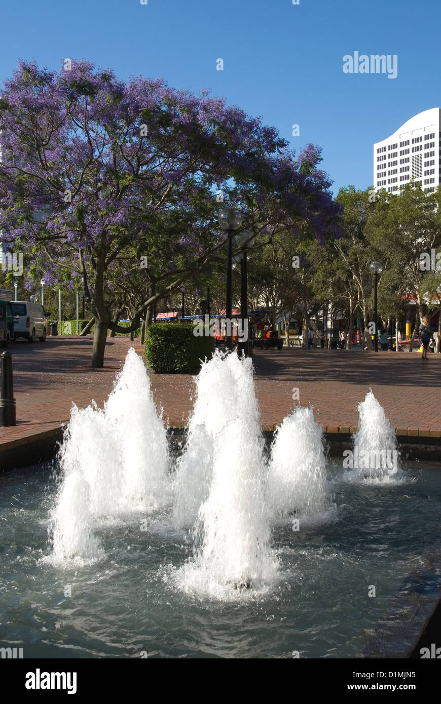 A water feature in the Darling Harbour area of Sydney, Australia Stock ...