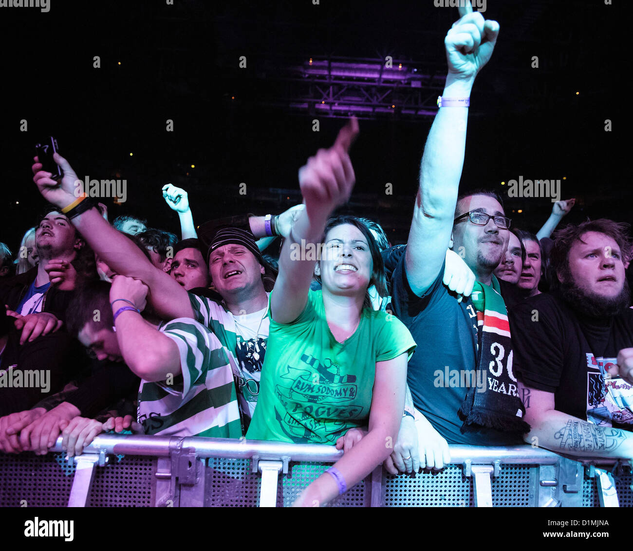 The crowd at The Pogues plays O2 Arena on 20/12/2012 at O2 Arena ...