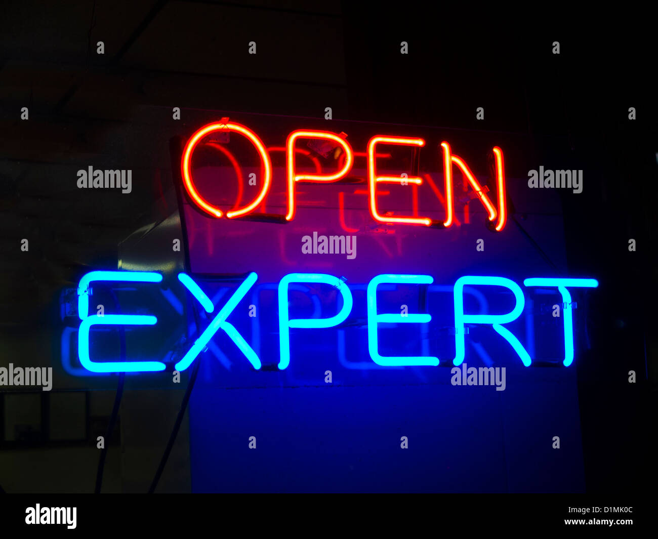 open expert sign Stock Photo - Alamy