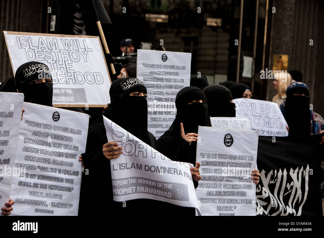 Protest against freedom of expression outside the French Embassy in ...