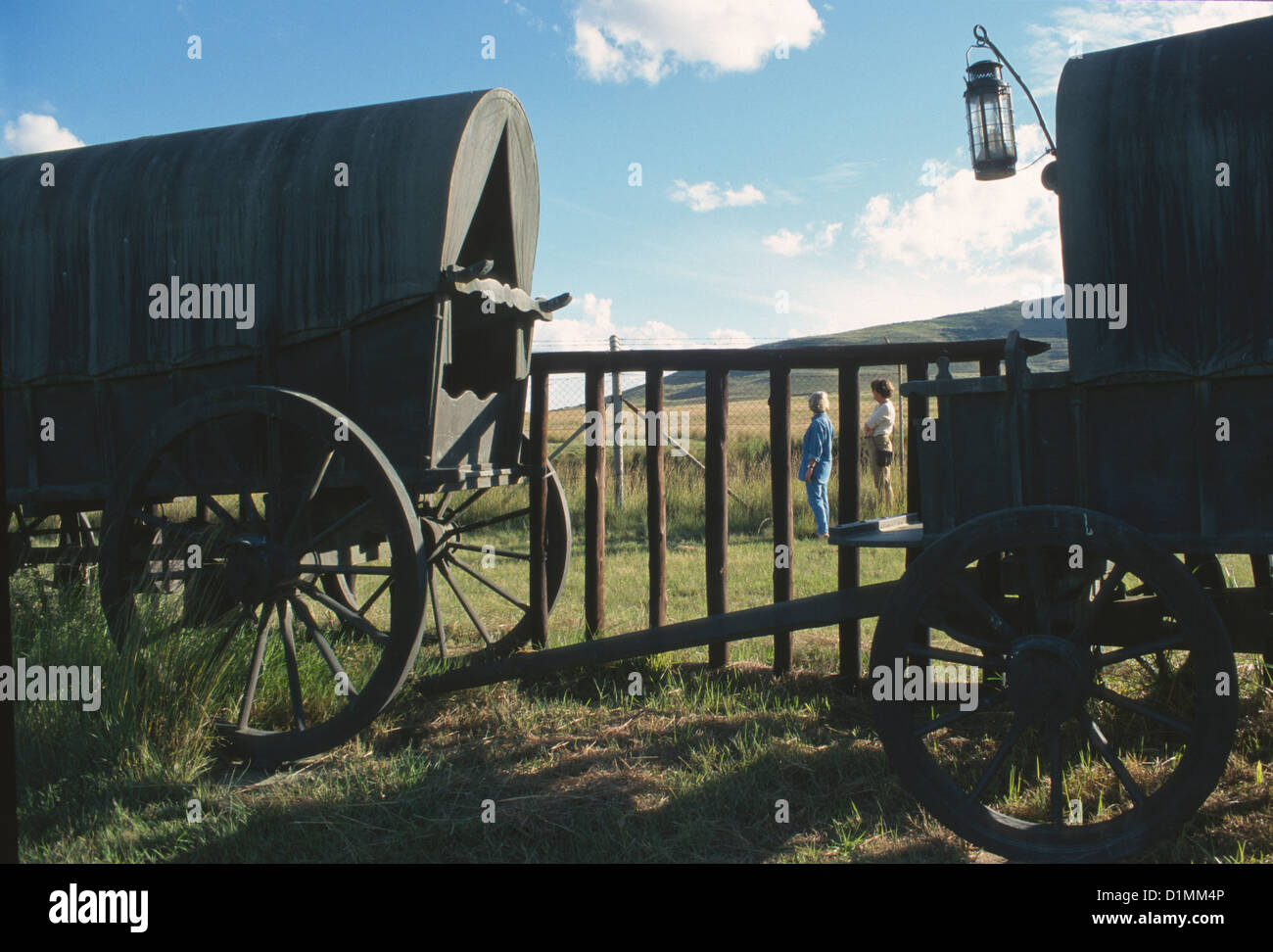 Visitors to the monument to The Battle of Blood River, in the Ncome ...