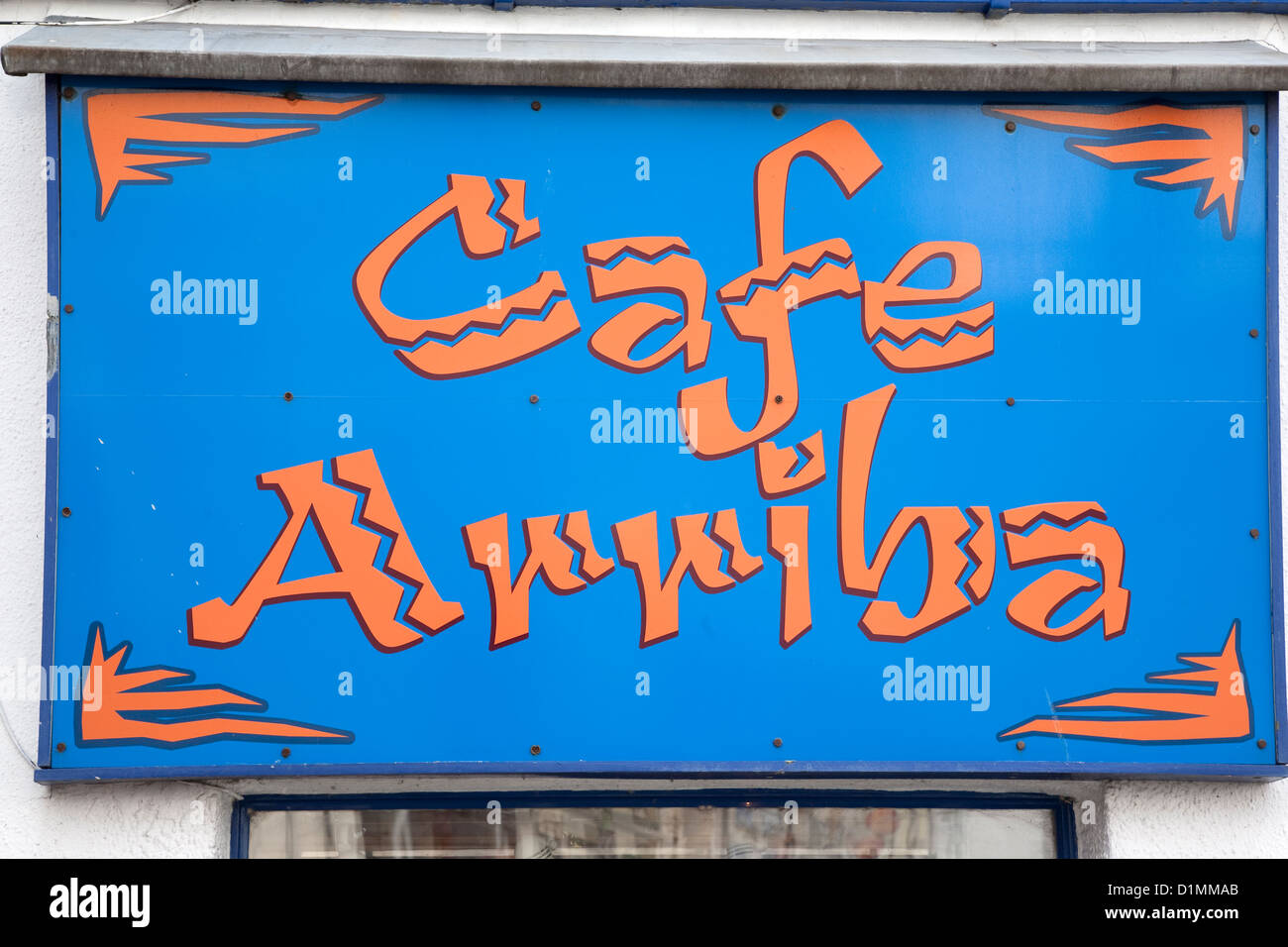 Cafe Arriba Restaurant Sign; Portree; Isle of Skye; Scotland Stock ...