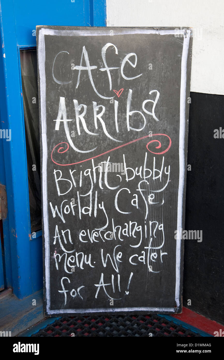 Cafe Arriba Restaurant Menu Sign, Portree; Isle of Skye; Scotland; UK ...