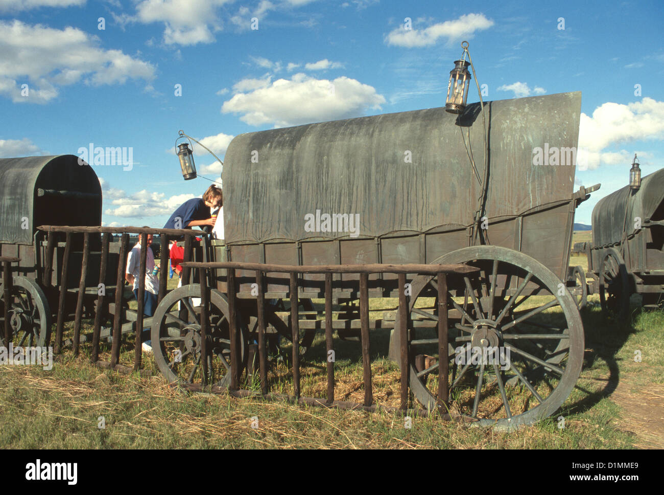 Visitors to the monument to The Battle of Blood River, in the Ncome ...