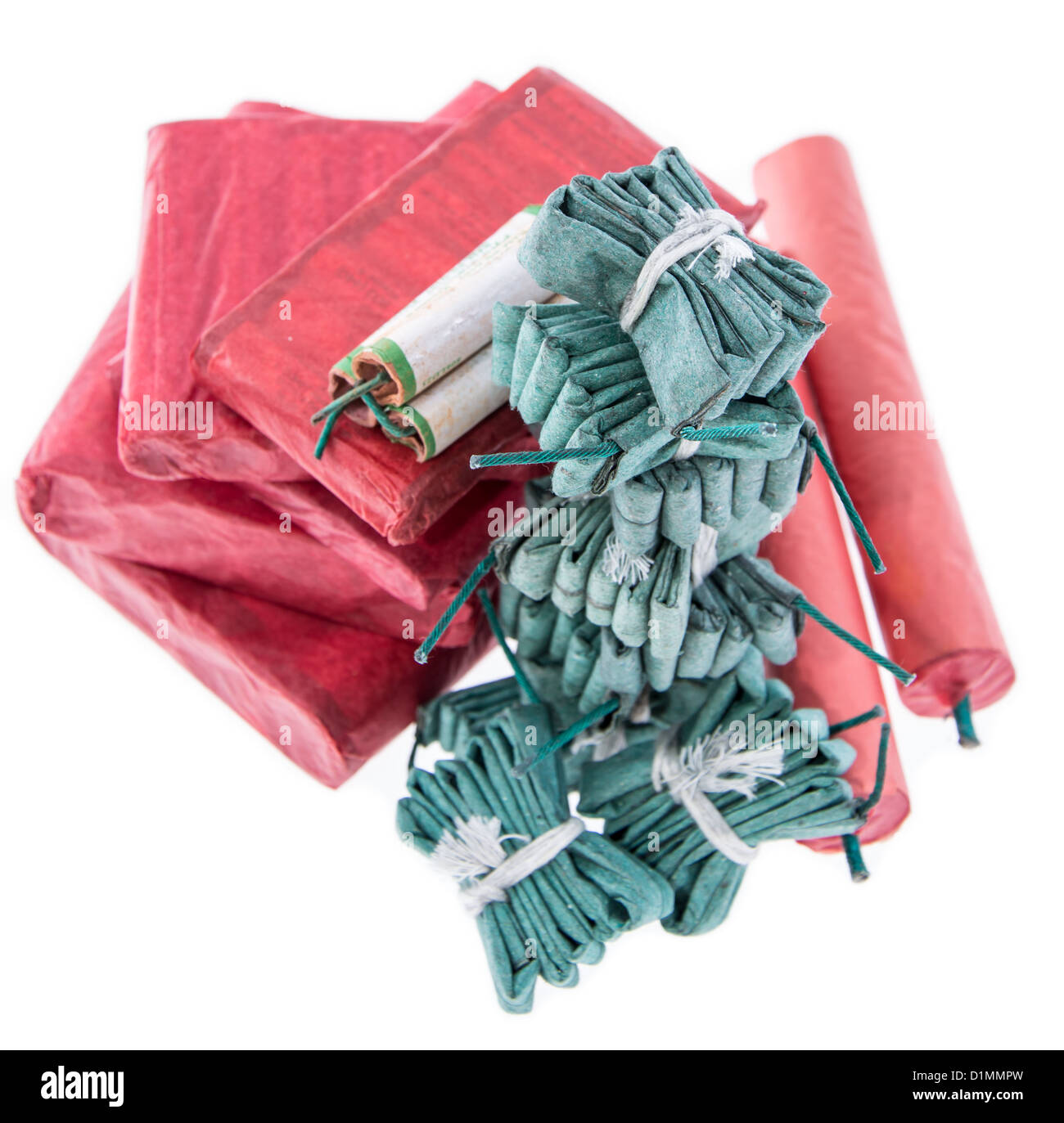 Firecrackers isolated on white background Stock Photo - Alamy