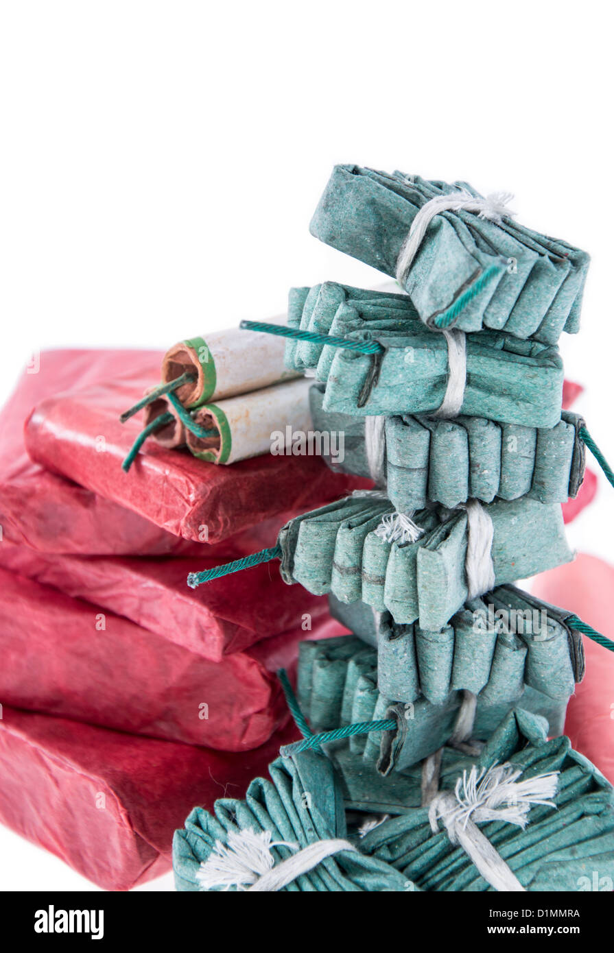 Different Firecrackers isolated on white background Stock Photo - Alamy