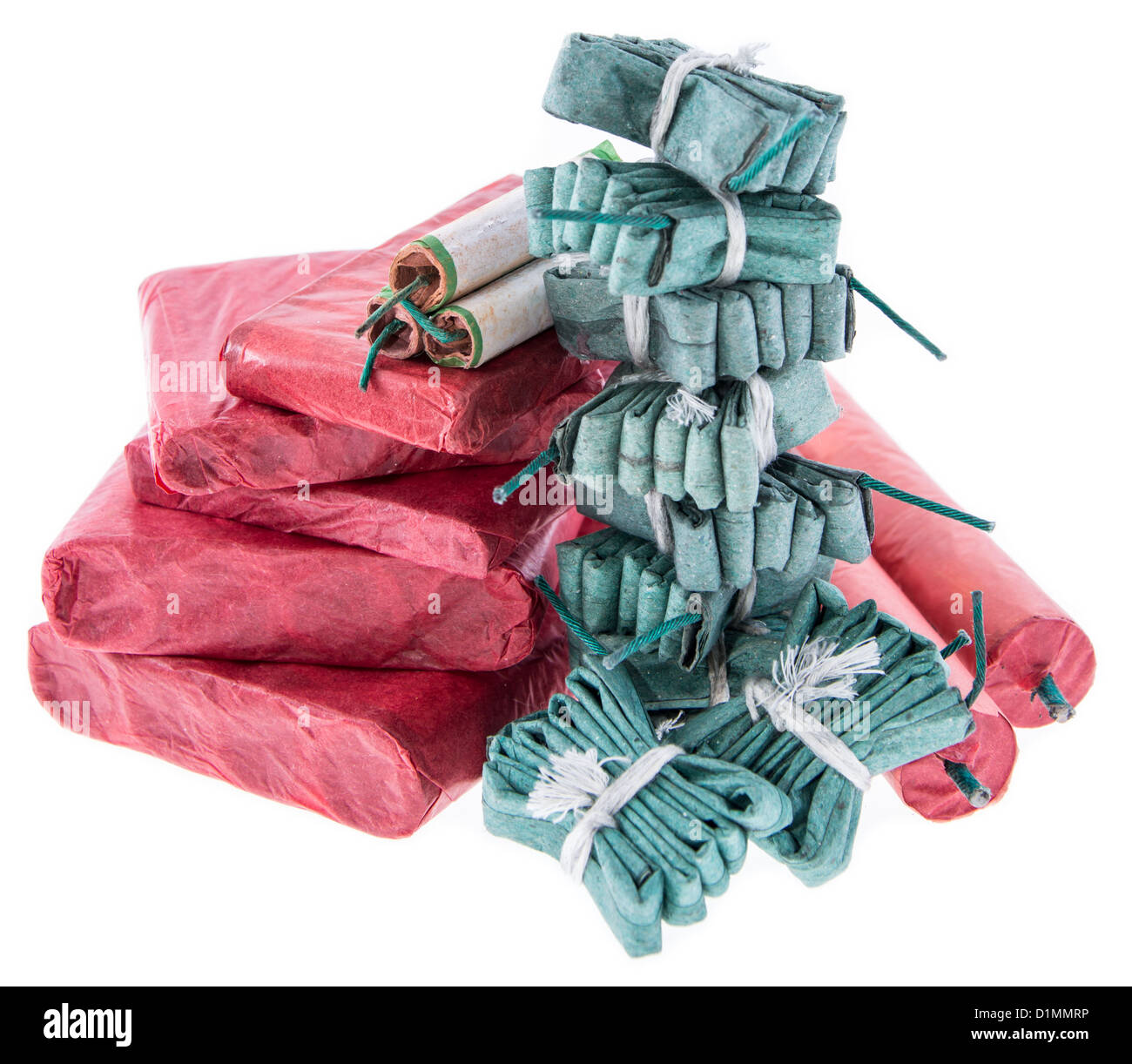 Firework set on white Cut Out Stock Images & Pictures - Alamy