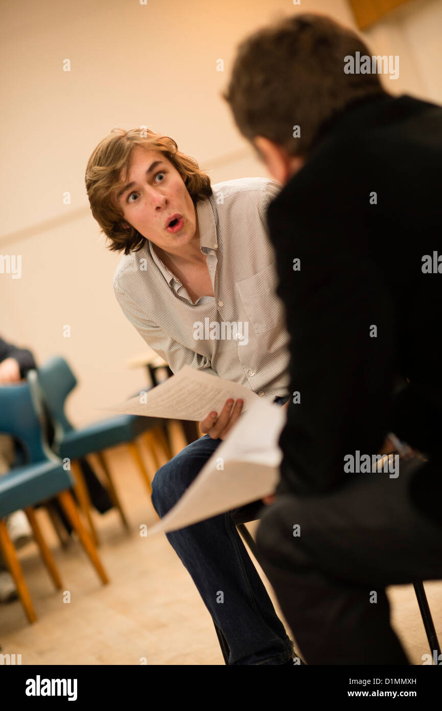 Two amateur actors in a 'script in hand' rehearsed reading of new ...