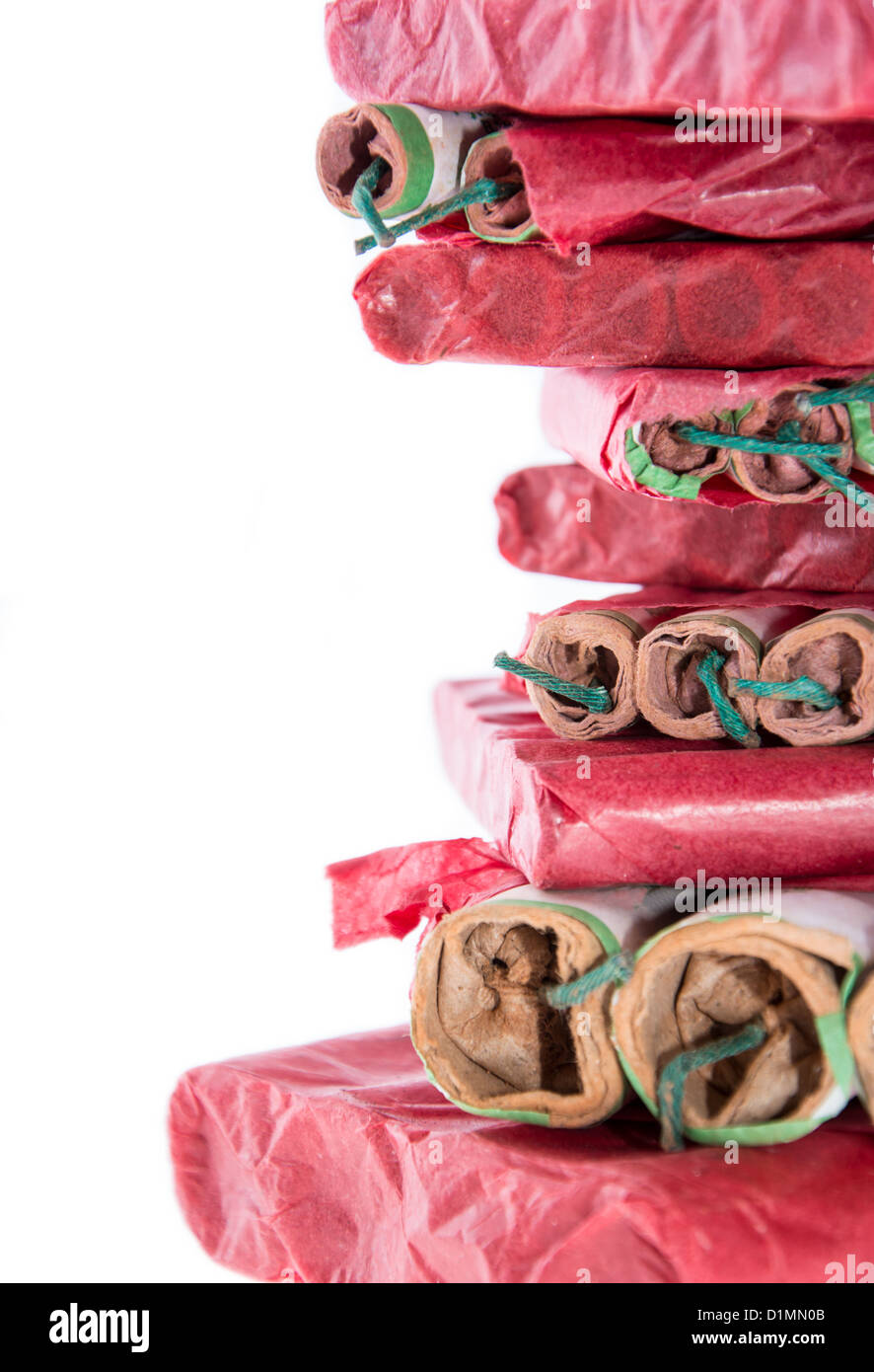 Different Firecrackers isolated on white background Stock Photo - Alamy