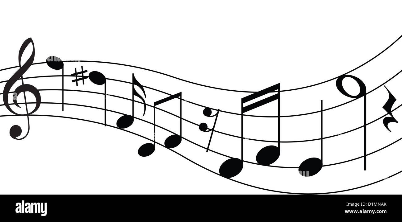 Musical Notes and Staff Stock Photo - Alamy