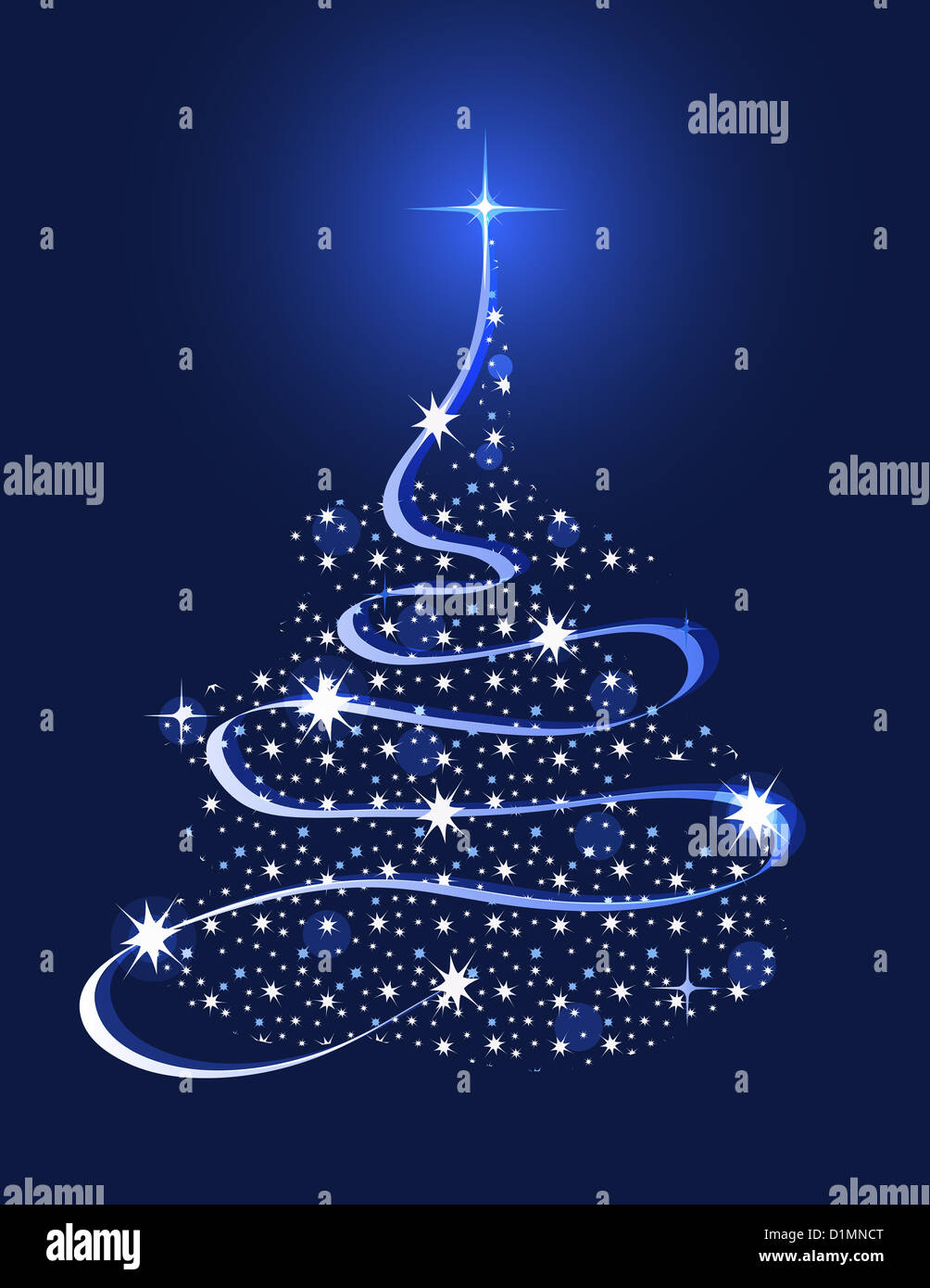 Christmas Tree with Stars Stock Photo - Alamy