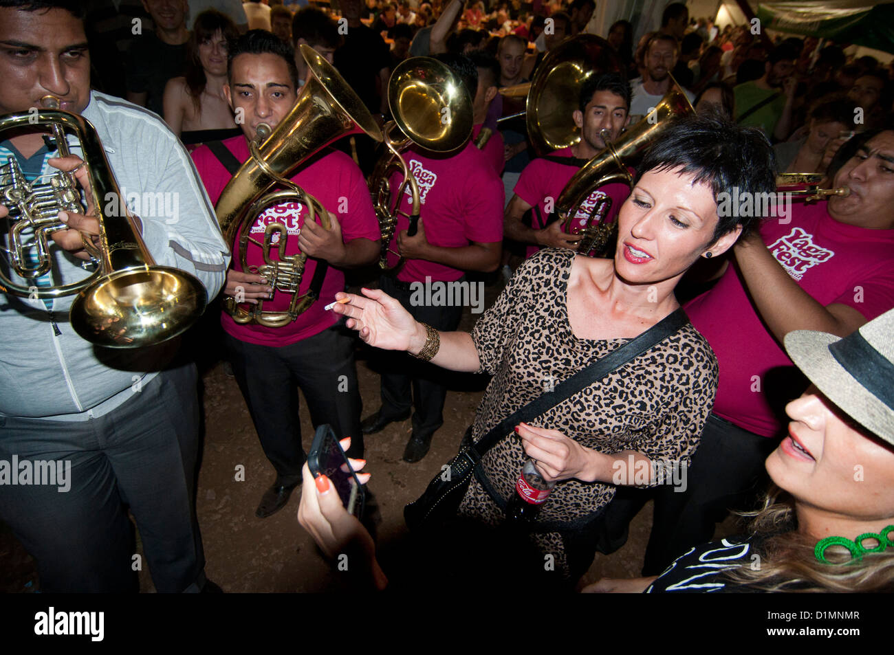 Brass band in a crowd Stock Photo - Alamy