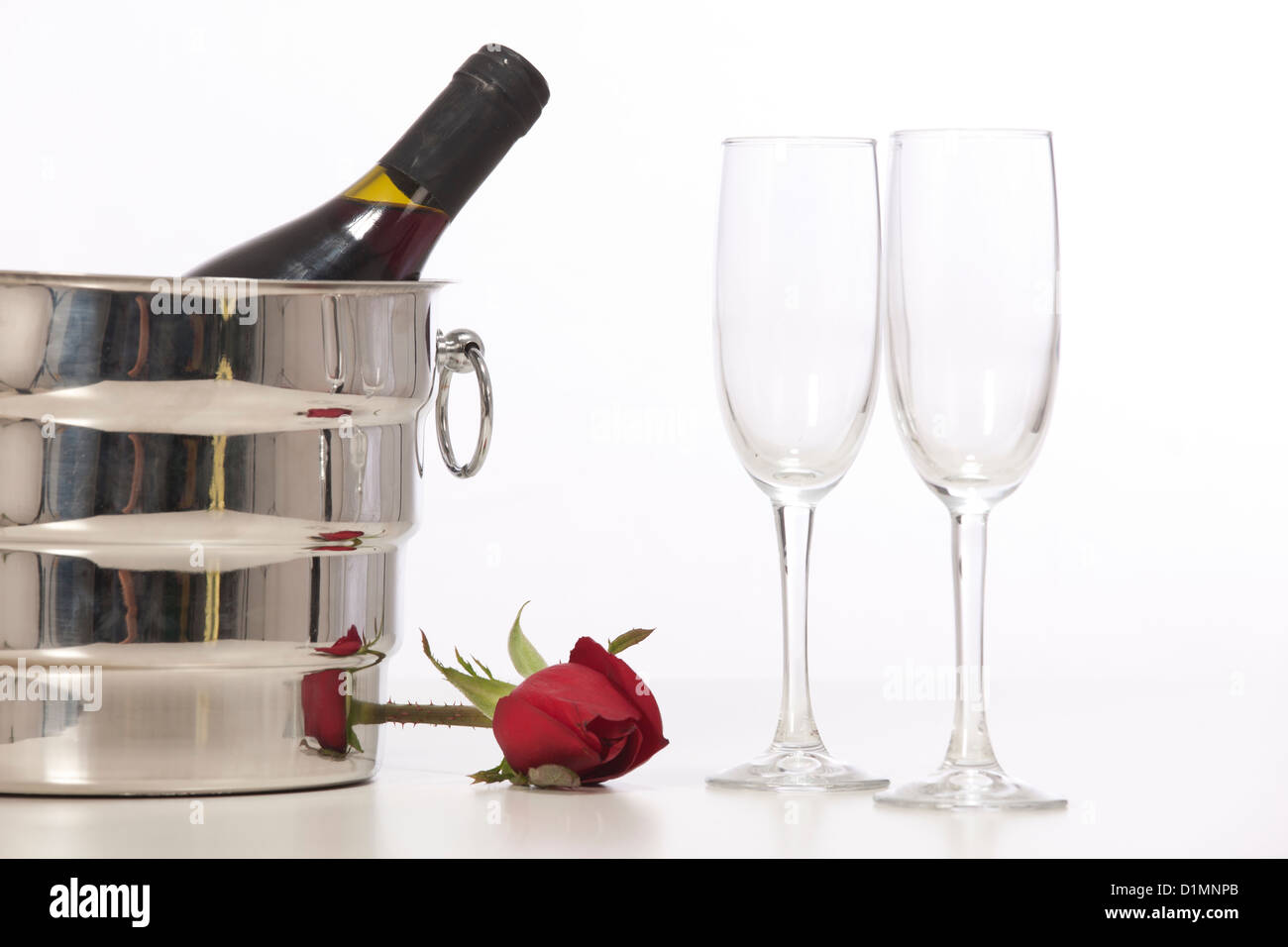 Romantic still life with champagne Stock Photo - Alamy