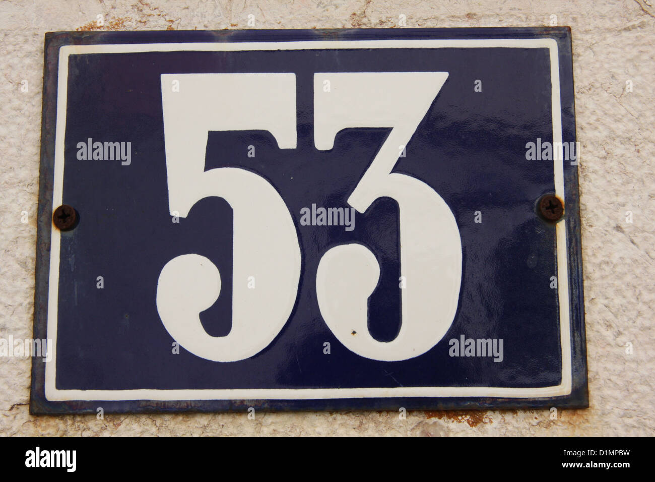 House number 53 sign hi-res stock photography and images - Alamy