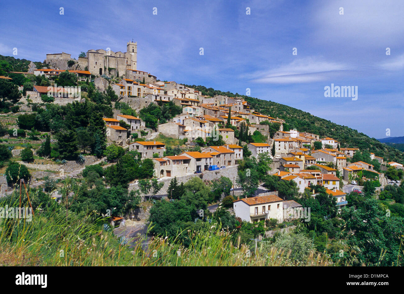 Village of Eus, Eastern Pyrenees, Languedoc-Roussillon, France Stock ...