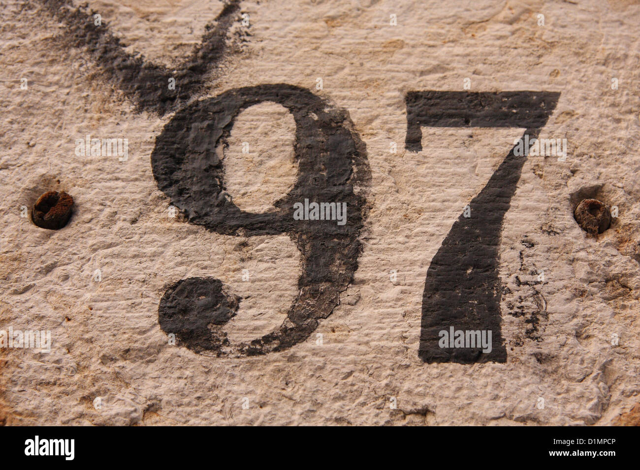 House number 97 sign hi-res stock photography and images - Alamy