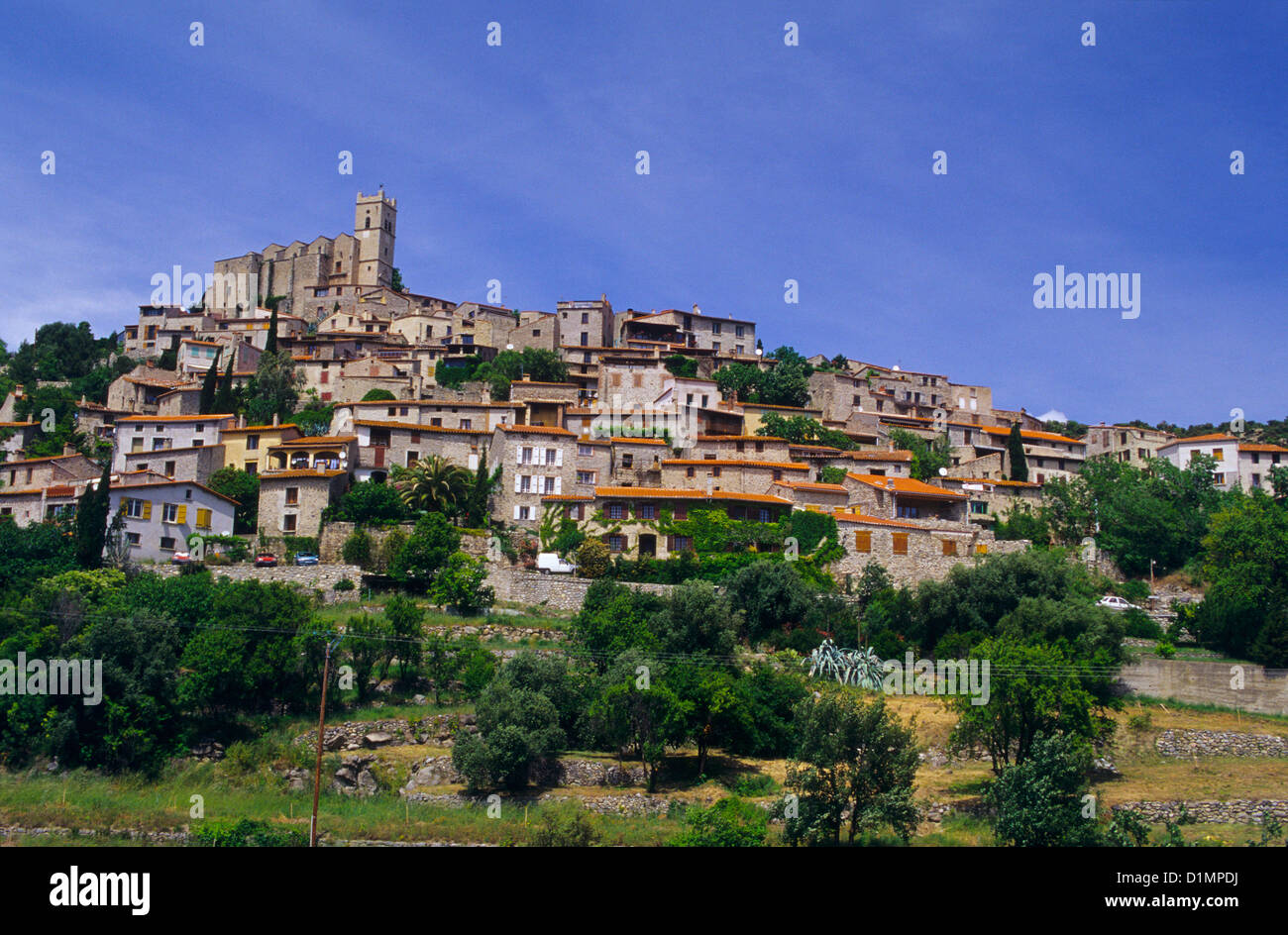 Village of Eus, Eastern Pyrenees, Languedoc-Roussillon, France Stock ...