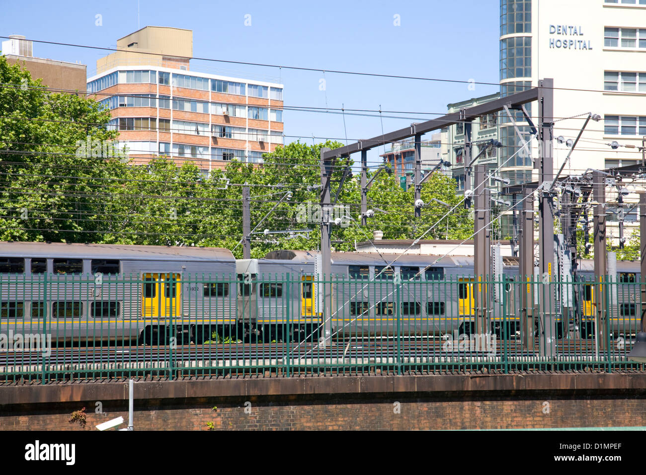 railcorp sydney train travelling to central station,sydney,australia ...