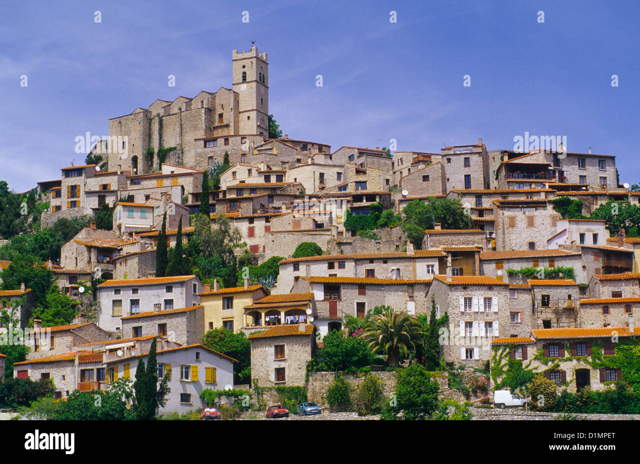 Village of Eus, Eastern Pyrenees, Languedoc-Roussillon, France Stock ...