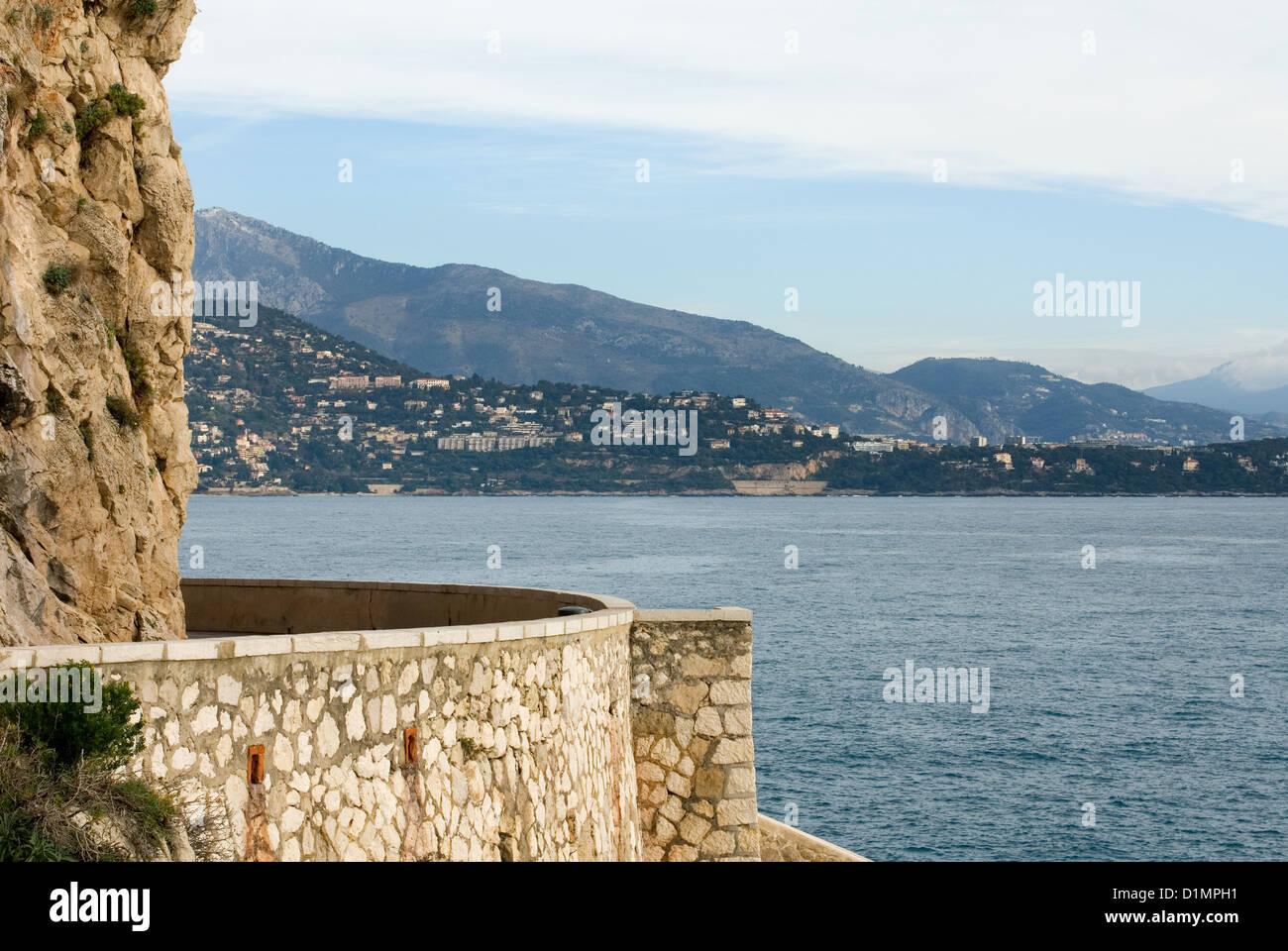 A view of Cap-Martin, captured from a coastal walkway in Monte Carlo ...