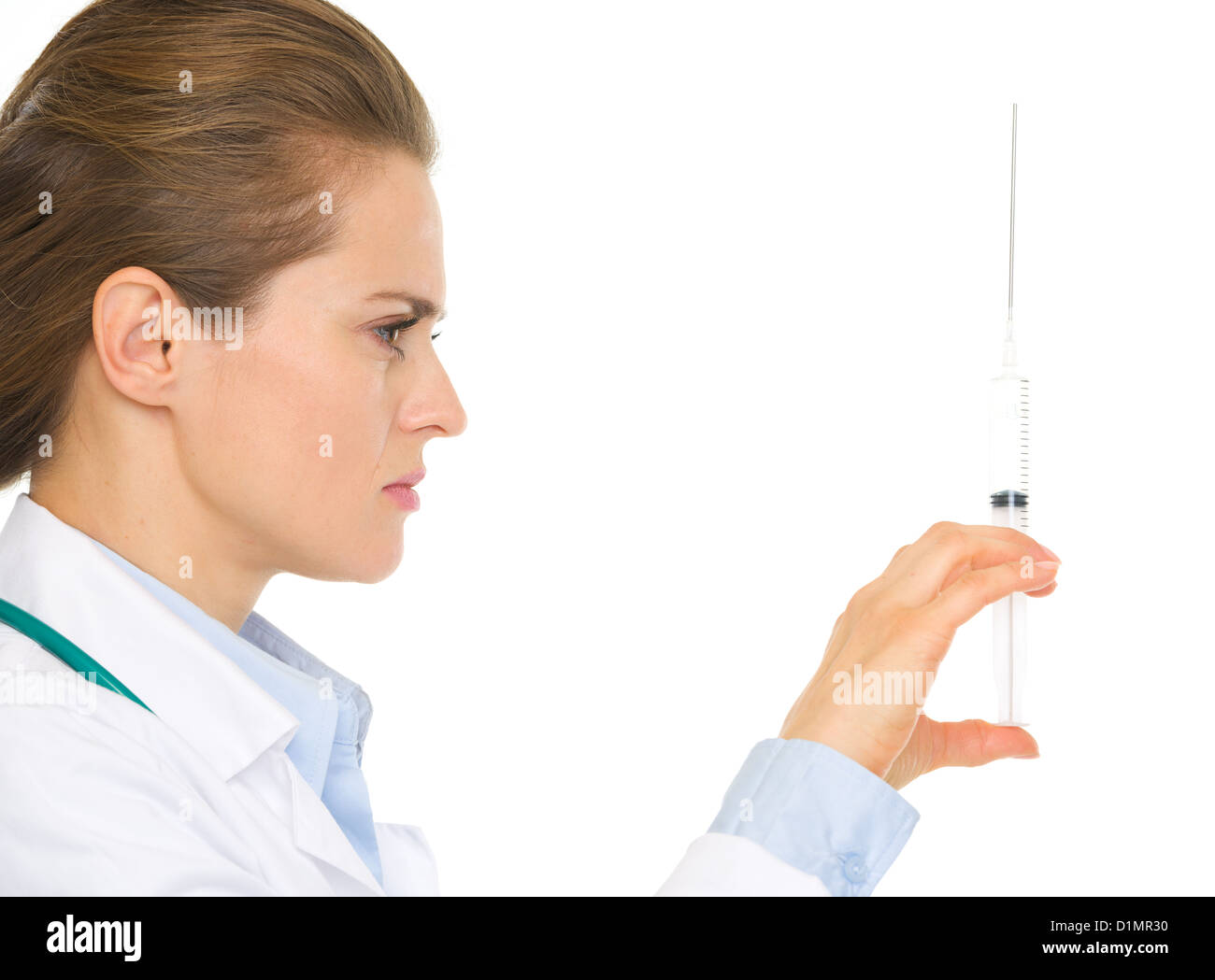 Closeup on medical doctor woman holding syringe Stock Photo - Alamy