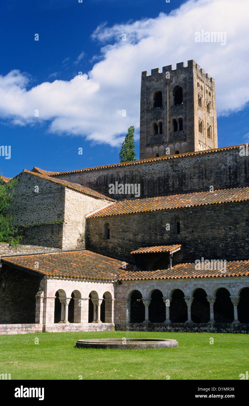 Cloister of abbey Saint Michel de Cuxa, Codalet, Eastern Pyrenees ...