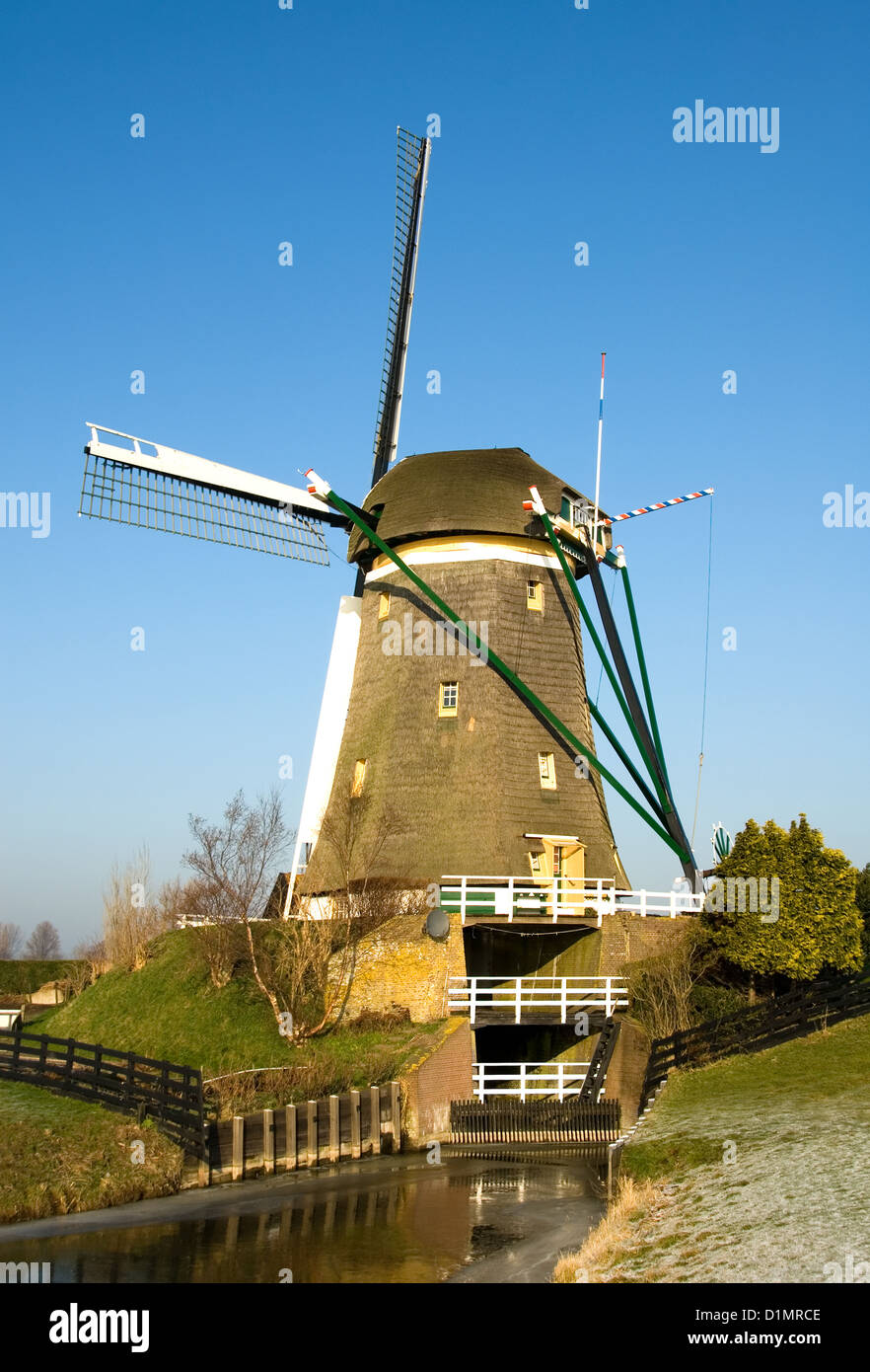A traditional Dutch windmill at Leidschendam, the Netherlands Stock ...