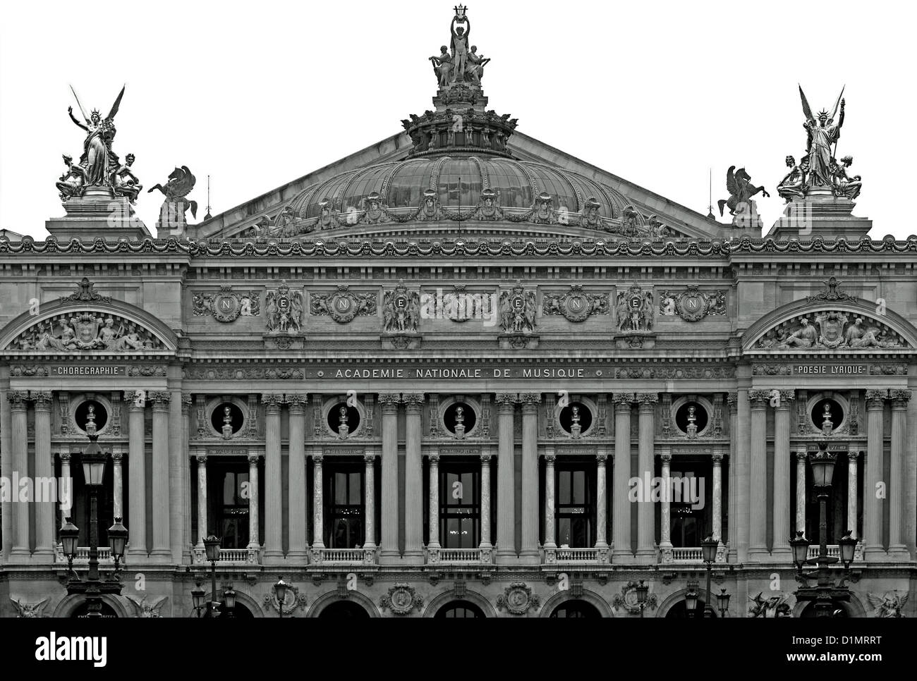 The facade of the Opera House (Palais Garnier), Paris, France Stock ...
