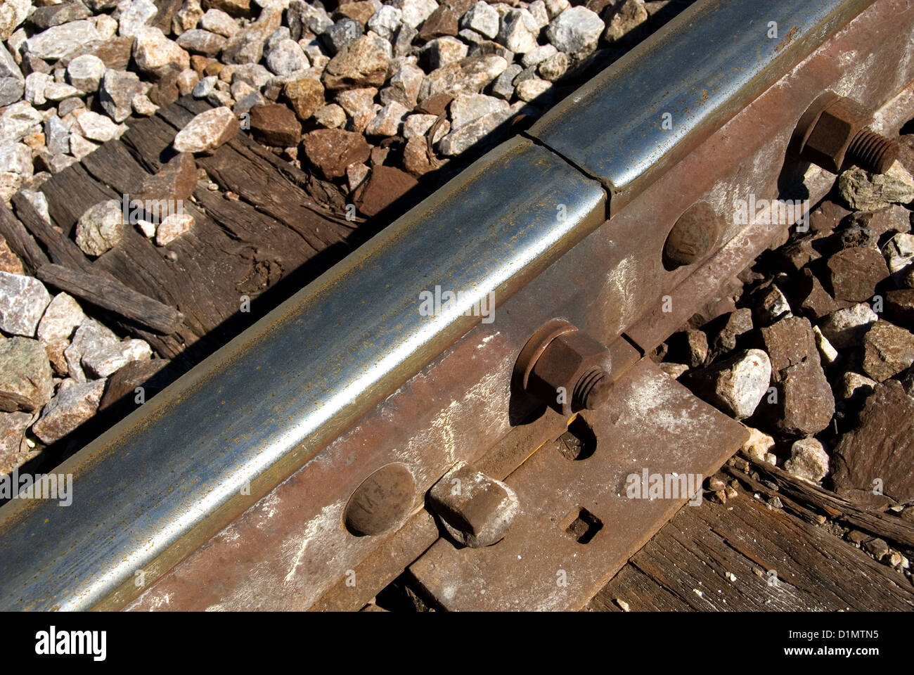 A close-up view of a railway line Stock Photo - Alamy