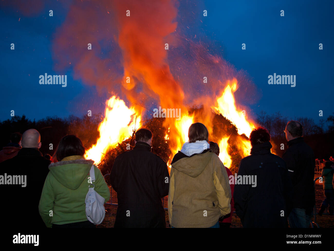 people enjoying the traditional easter bonfire in the netherlands Stock ...