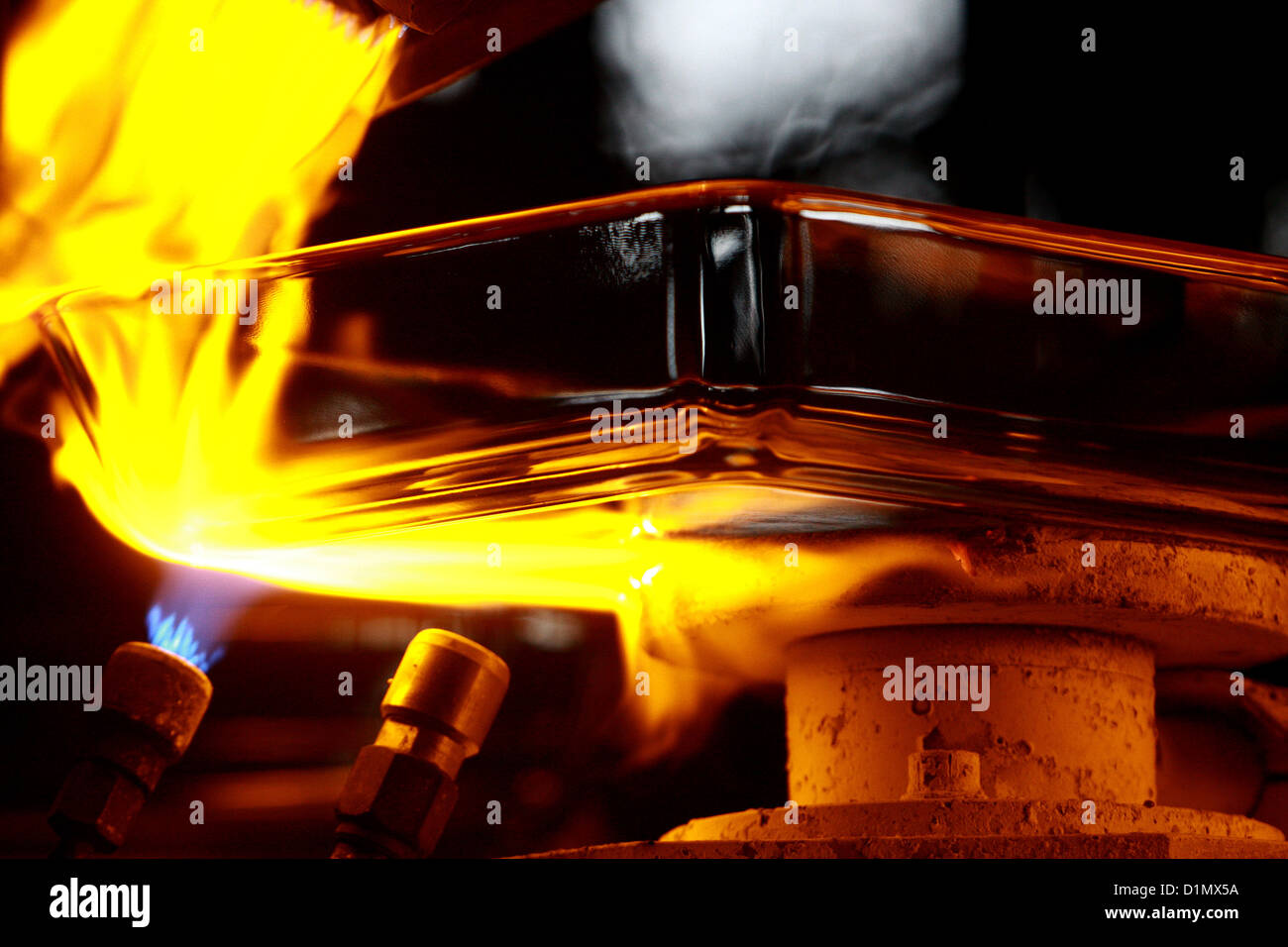 manufacture of boiling glass on the production line, Czech Republic ...
