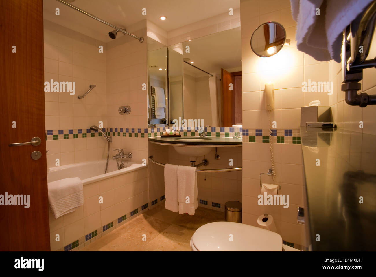 A modern hotel bathroom ready for use by guests Stock Photo - Alamy
