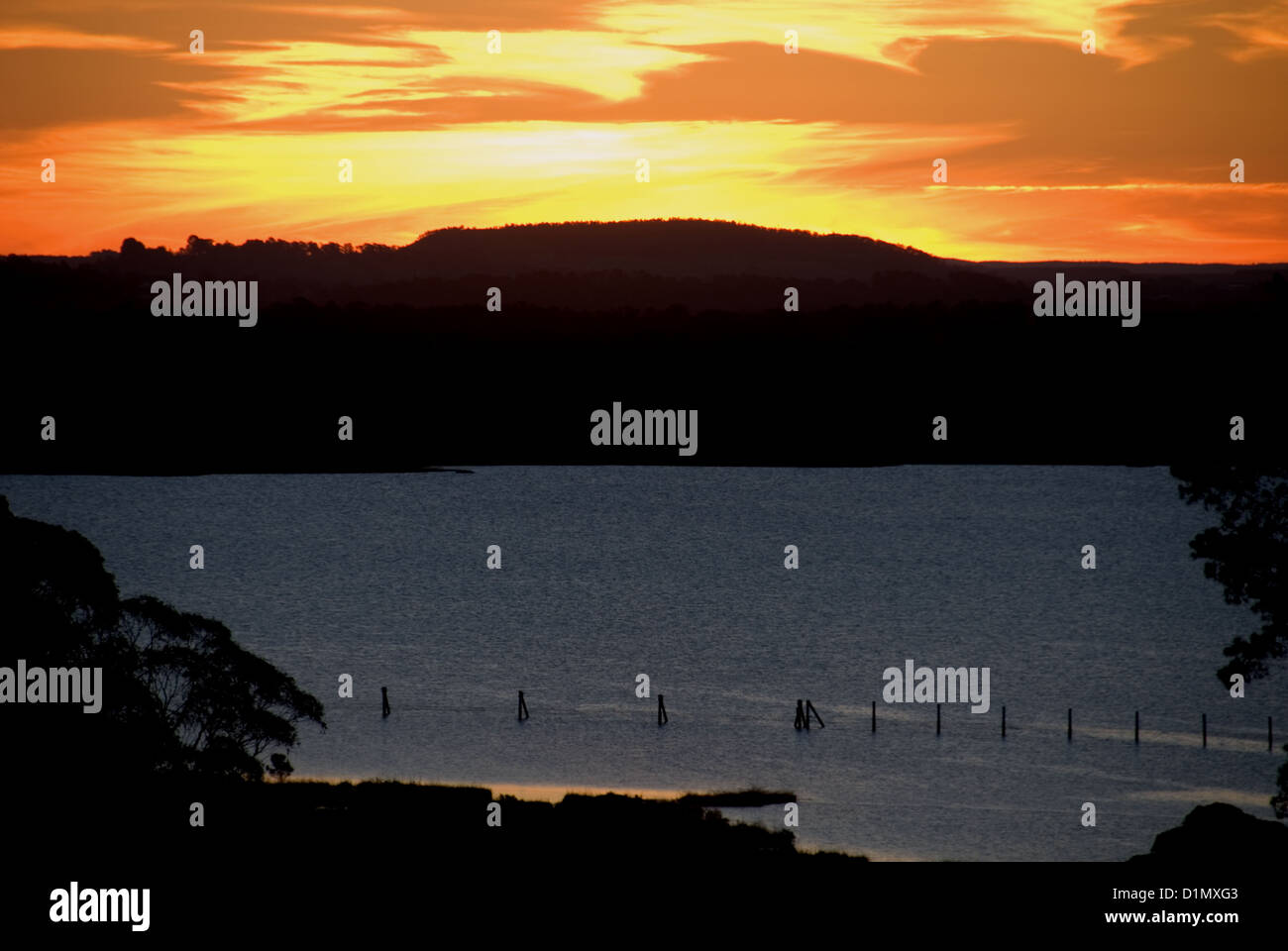 Sunset on the Dam Stock Photo - Alamy