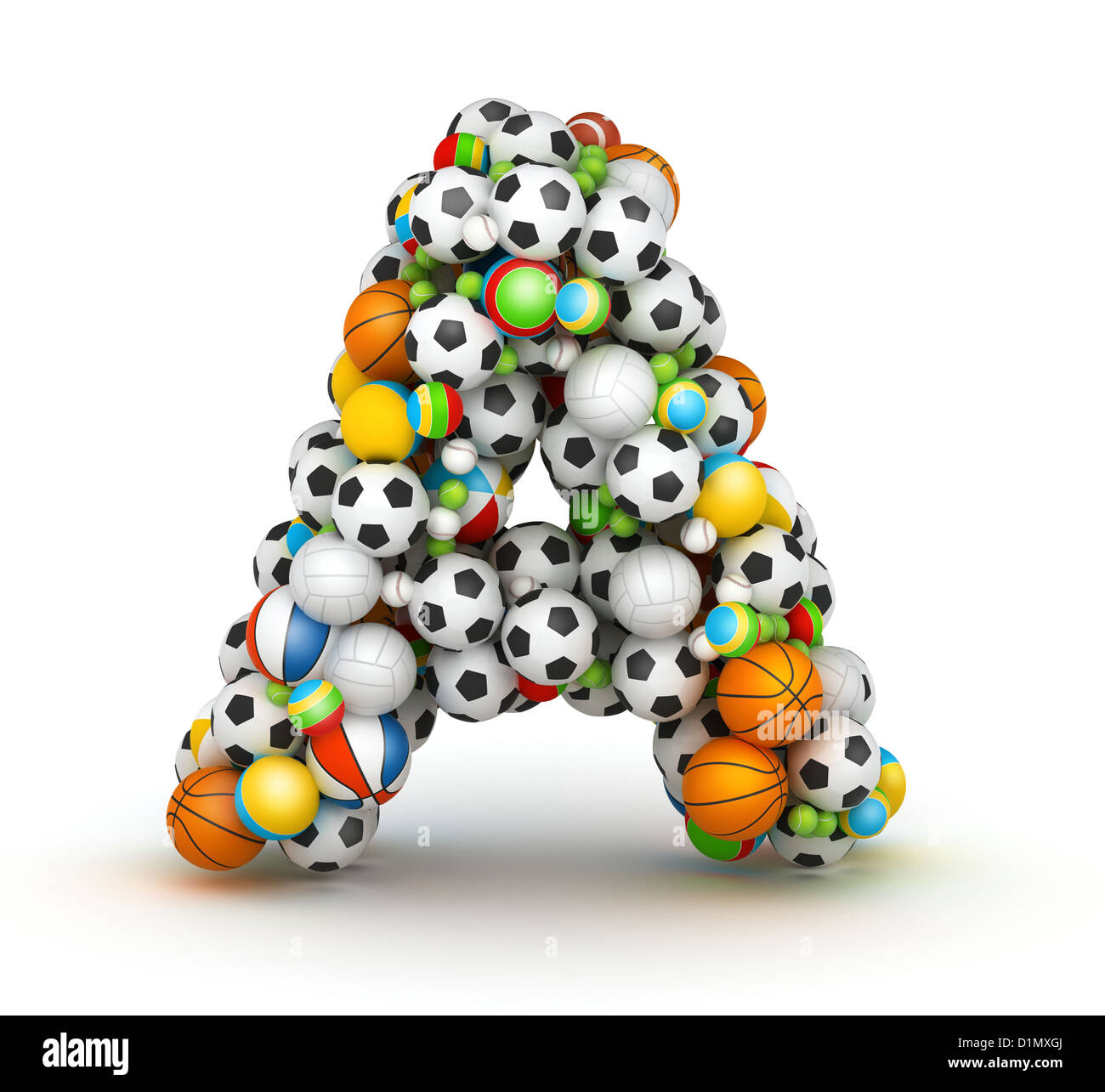 Letter A, stacked from gaming balls alphabet Stock Photo - Alamy