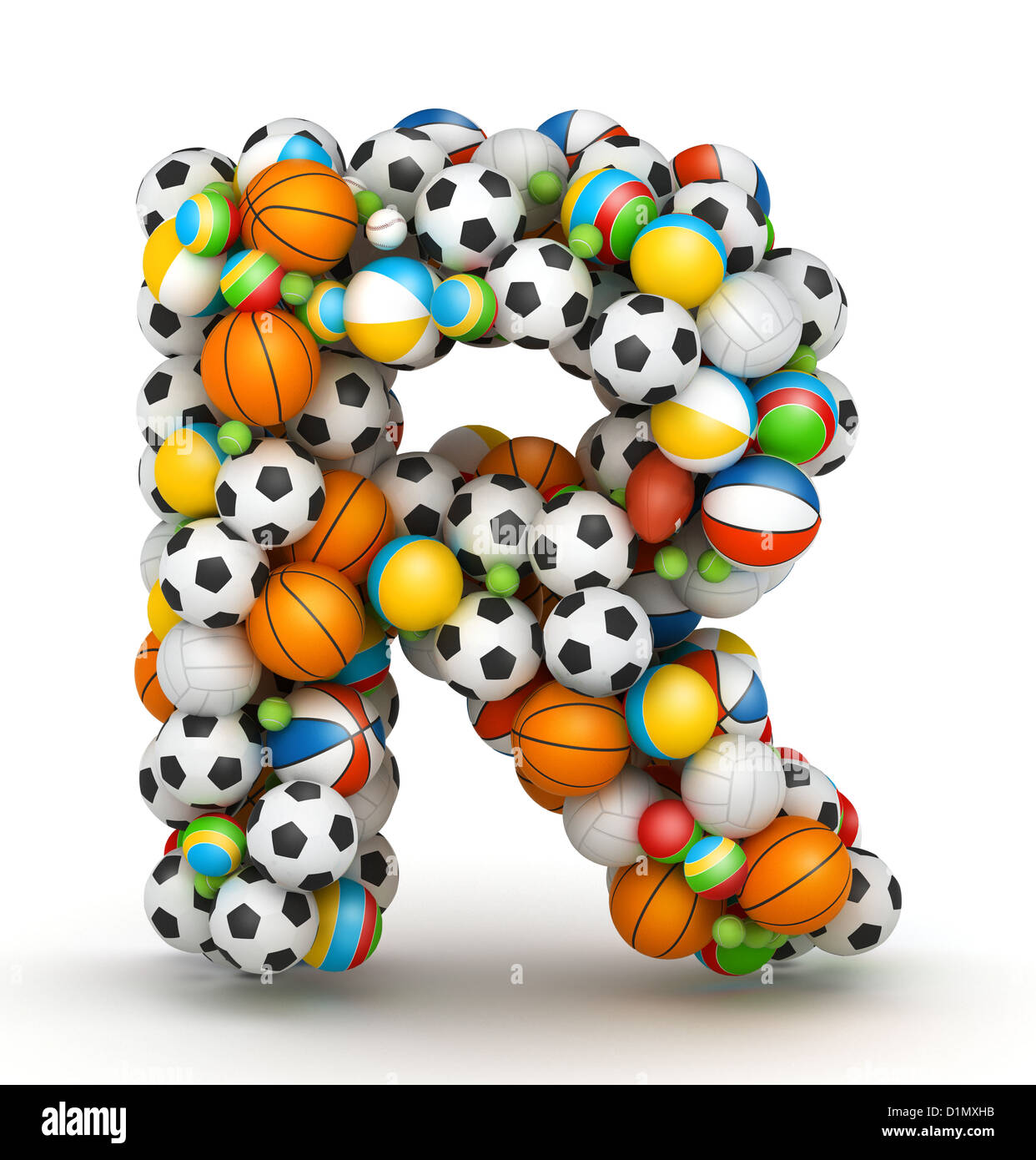 Letter R, stacked from gaming balls alphabet Stock Photo - Alamy