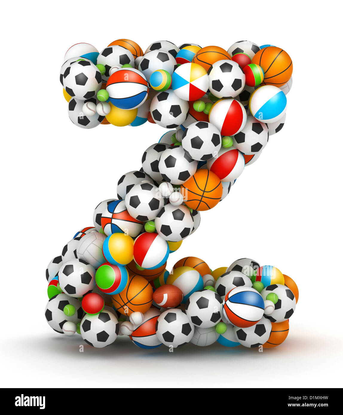 Letter Z, stacked from gaming balls alphabet Stock Photo - Alamy
