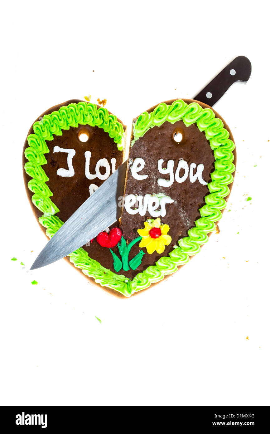Gingerbread heart cut two hi-res stock photography and images - Alamy