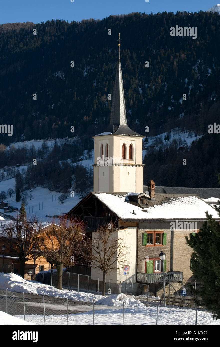 Switzerland church mountain landscape hi-res stock photography and ...