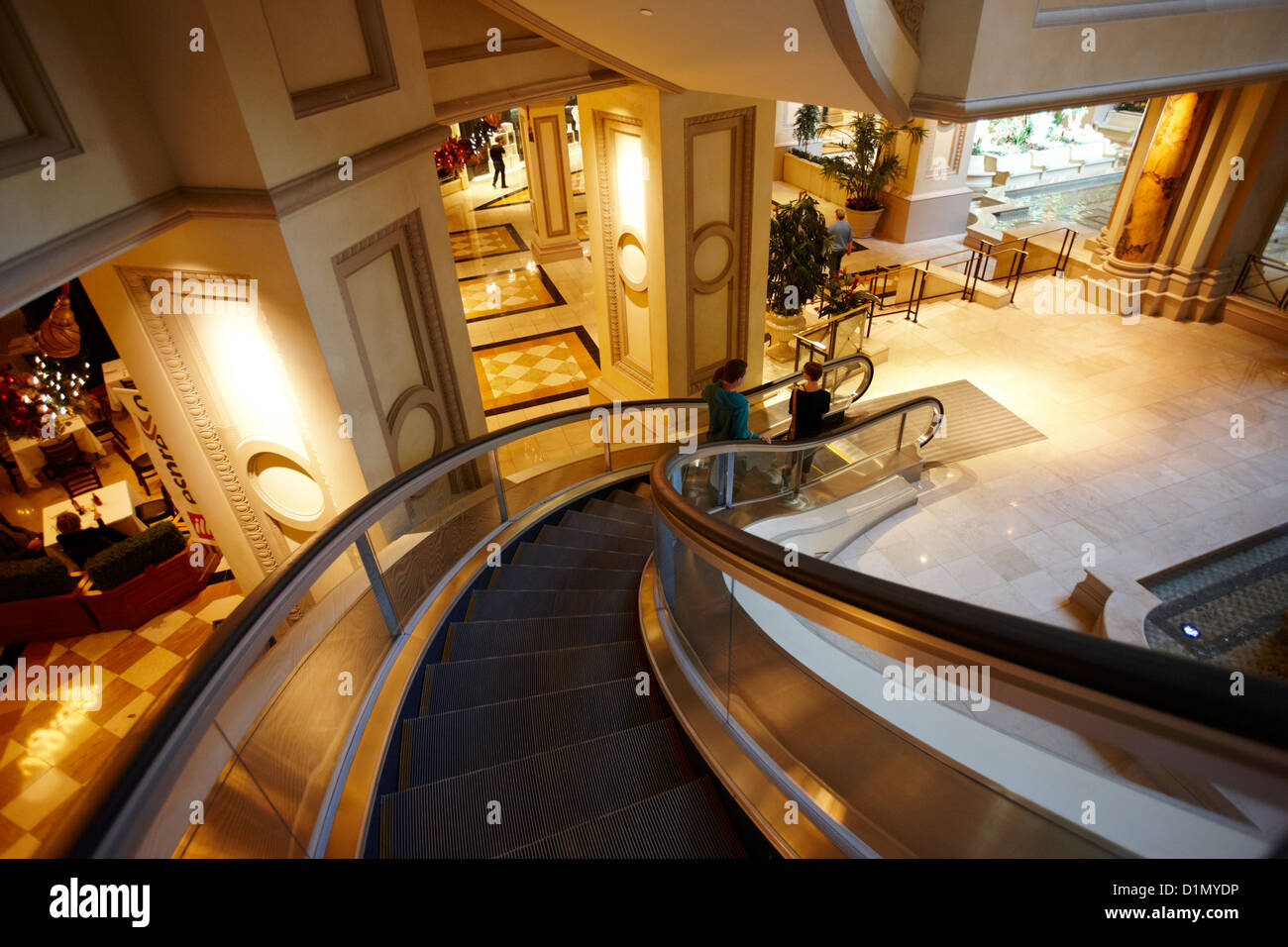 circular escalator at the forum shops at caesars palace luxury hotel ...