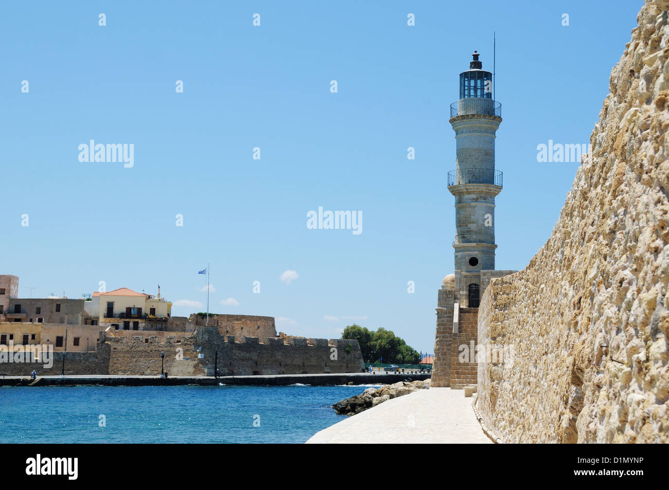 The historic lighthouse of Chania, Crete, Greece Stock Photo - Alamy