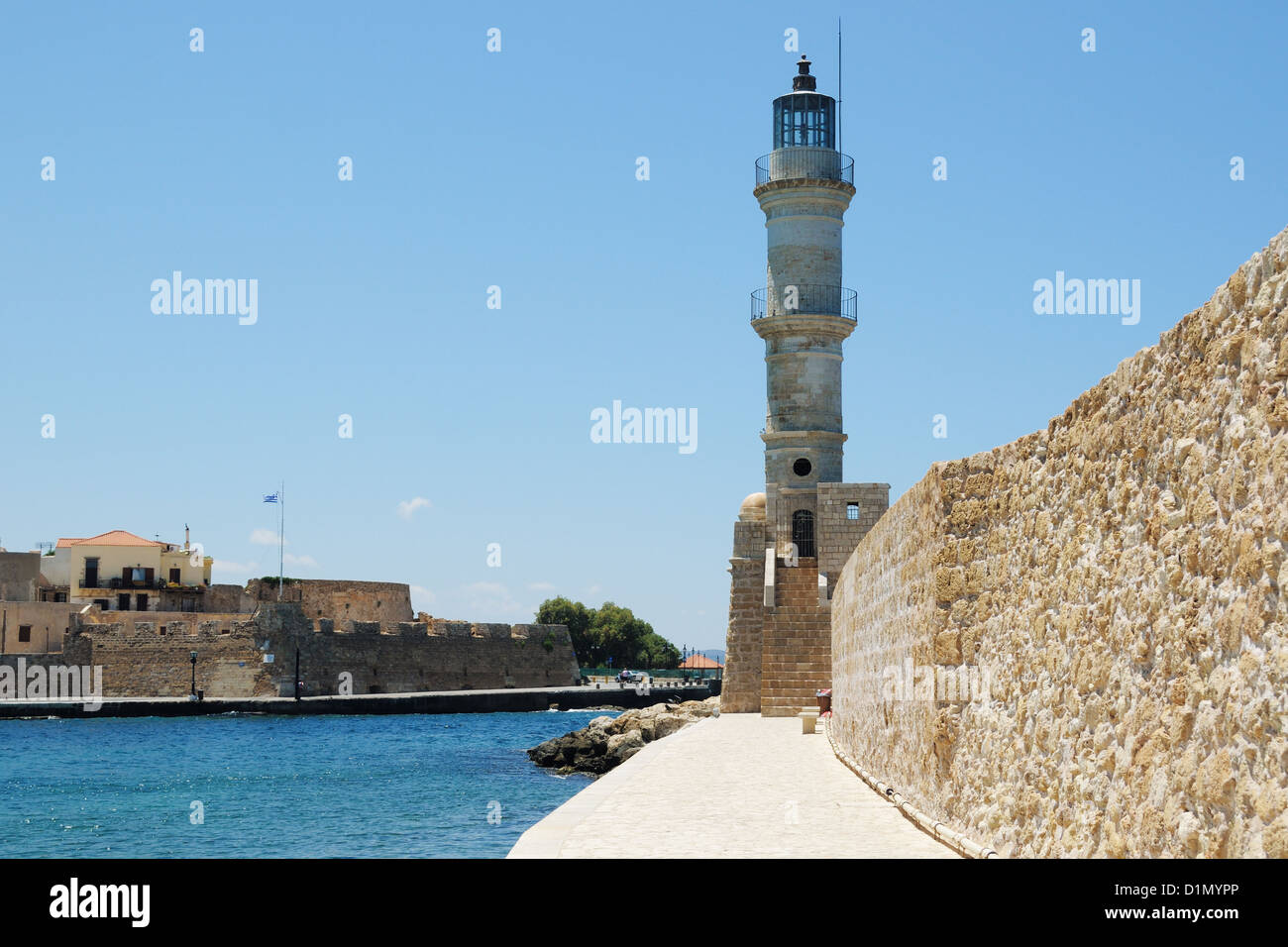 The historic lighthouse of Chania, Crete, Greece Stock Photo - Alamy
