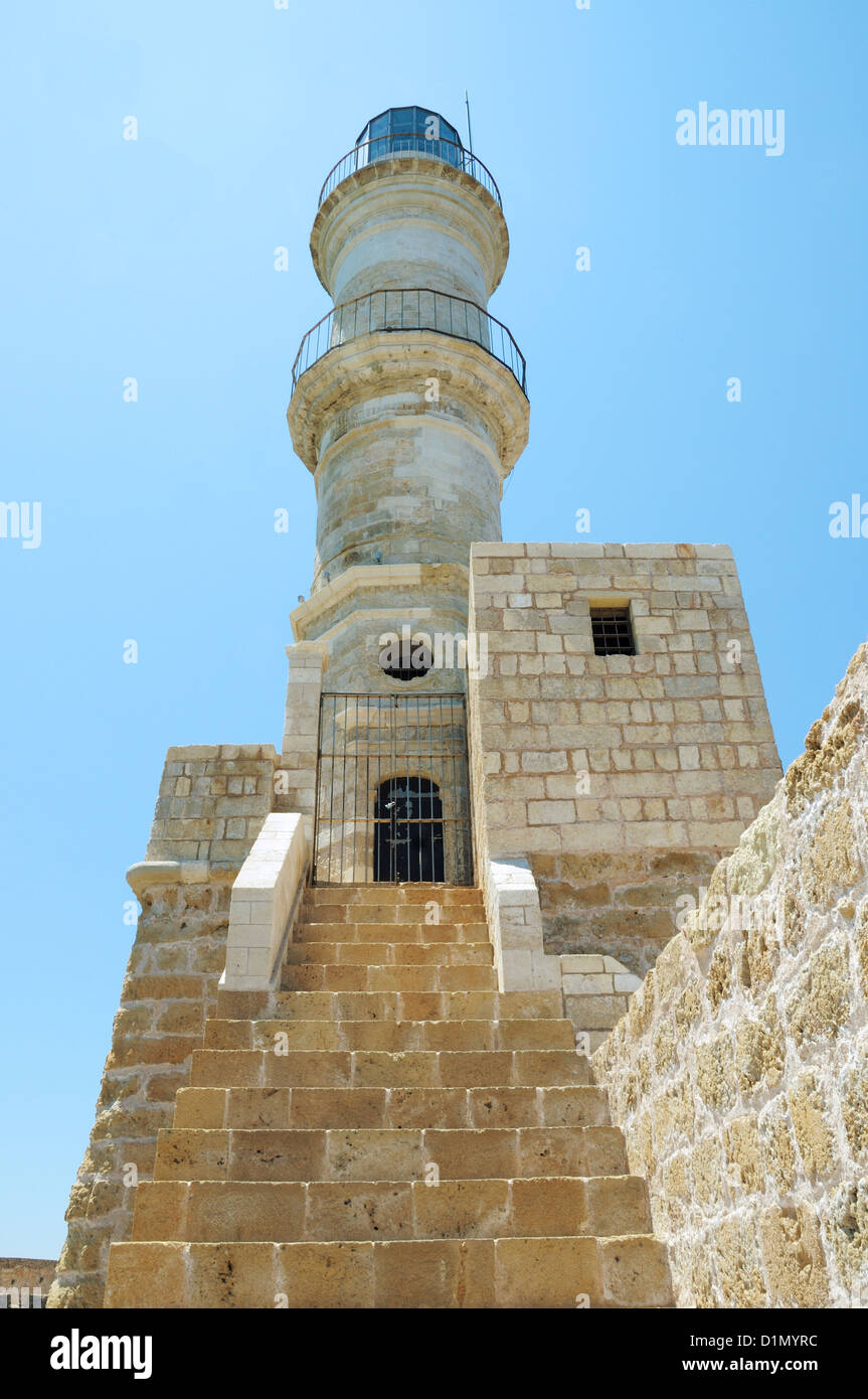 The historic lighthouse of Chania, Crete, Greece Stock Photo - Alamy