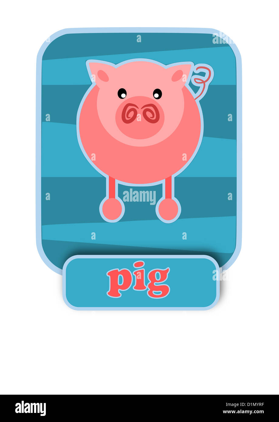 Pink ping on blue background - vector illustration Stock Photo - Alamy