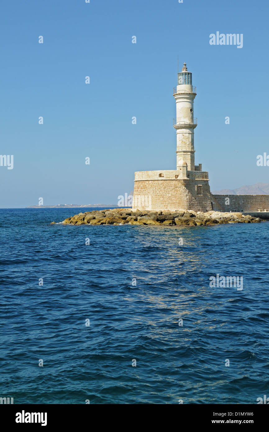 The historic lighthouse of Chania, Crete, Greece Stock Photo - Alamy