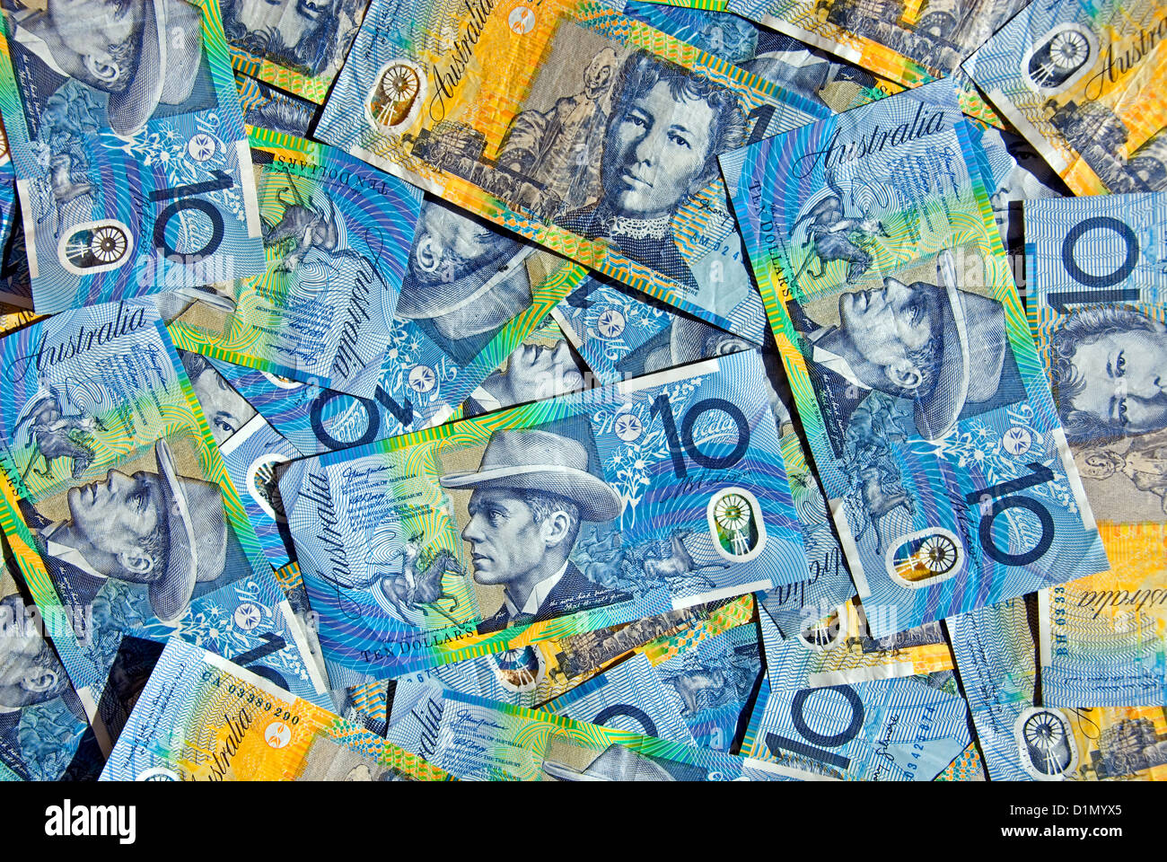 Australian Ten Dollar Notes Stock Photo - Alamy