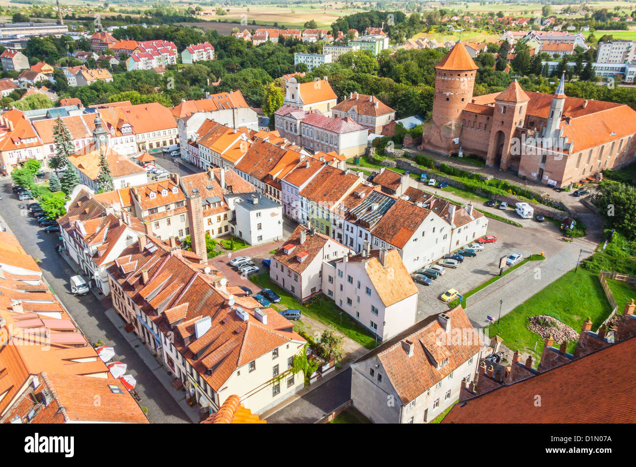 Aerial view on old town Reszel - Poland Stock Photo - Alamy