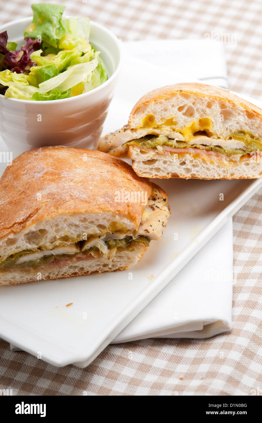 traditional Italian ciabatta panini sandwich chicken vegetables and ...